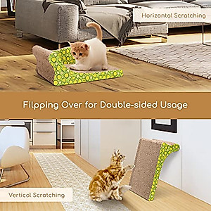 Nobleza Cat Scratch Pad, Reversible Double-Side Cardboard Scratcher Lounge with Catnip, Premium Recyclable Corrugated Scratching Couch Bed Sofa for Indoor Cats