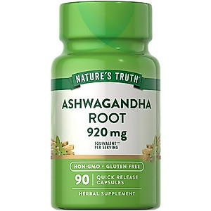 Nature's Truth Ashwagandha Capsules | 920 mg | 90 Count | Non-GMO & Gluten Free Supplement