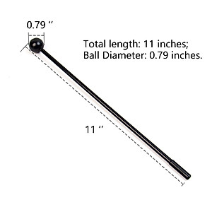 Framendino, 10 Pack Plastic Bell Mallets Solid Drum Percussion Sticks Hammer for Drum Chime Xylophone 11 Inch Long Black