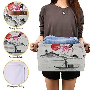 Storage Basket Cube Vintage Japanese Fisherman Large Collapsible Toys Storage Box Bin Laundry Organizer for Closet Shelf Nursery Kids Bedroom,15x11x9.5 in,1 Pack