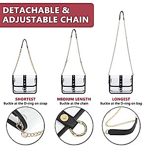 KUI WAN Clear Bag Stadium Approved,Clear Purse for Women Clear Crossbody Bag for Sport Event Concert,Black
