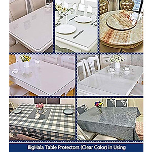 Clear Plastic Protector Wood Furniture Table Topper Protective Cover Dining Living Room Countertop Thick PVC Tablecloth Vinyl Mat Tabletop Protection Pad Wipeable Waterproof Table Cloths 20 x 60 Inch