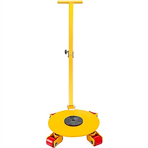 VEVOR Machinery Mover 8800LBS Machine Moving Skates 4T Machinery Skate Roller w/Push Rod and 3 Rollers, Industrial Machinery Dolly 360-degree Rotation, Machinery Mover Dolly for Material Handling