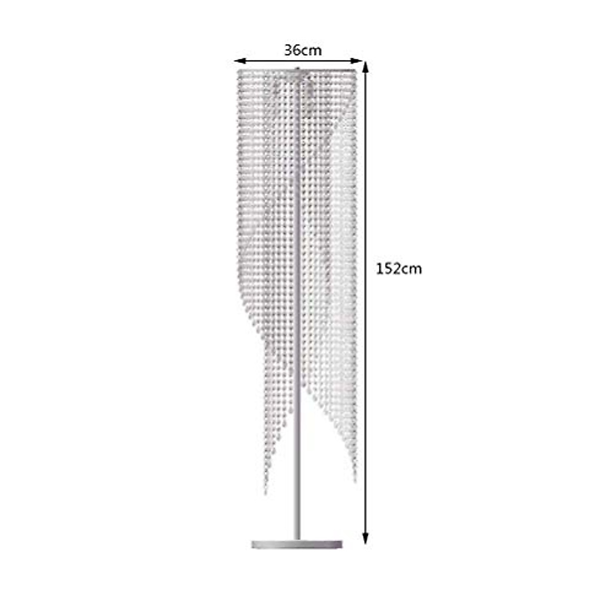 Floor Lamp Crystal Chrome Silver Droplet Floor Lamp Creative Vertical Living Room Decoration Lights E14*3 152x36cm - Design Fixture Lighting Lighting