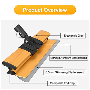 FUNTECK Skimming Blade Set with Transport Case | 12”, 20” & 30” Blades + 40" - 83" Extension Handle + Replacement Blade Inserts | Extruded Aluminum & Stainless Steel Construction | Impact Resistance