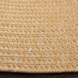 SAFAVIEH Braided Collection 8' x 10' Oval Beige / Tan BRD315D Handmade Country Cottage Reversible Area Rug