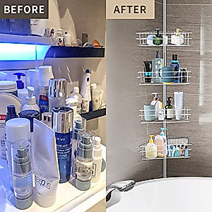 LiangDong Shower Caddy Corner Organizer for Bathroom, Bathtub Rustproof Storage Holder for Shampoo and Other Bath Accessories,