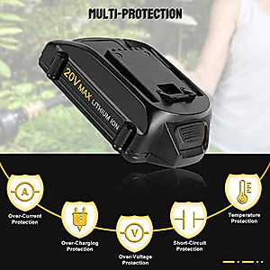3.0Ah 20 Volt Max Lithium ion Replacement for Worx 20V Battery WA3525 WA3575 WA3520