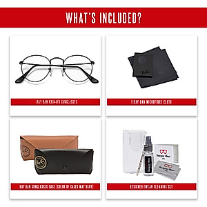 Ray-Ban RX3447V 2503 50MM Matte Black Round Eyeglasses for Men for Women + BUNDLE With Designer iWear Eyewear Kit