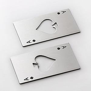 Bottle Opener,QLL 3 Pcs Stainless Steel Credit Card Size Casino Bottle Opener for Your Wallet