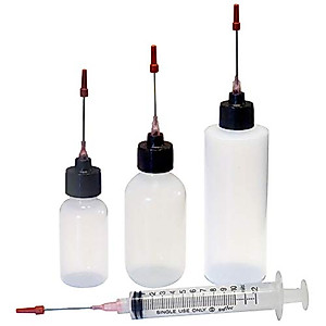 Liberty Products Plastic Squeeze Bottles 1oz, 2oz, 4oz, and 10ML all 1.5" Stainless Applicators