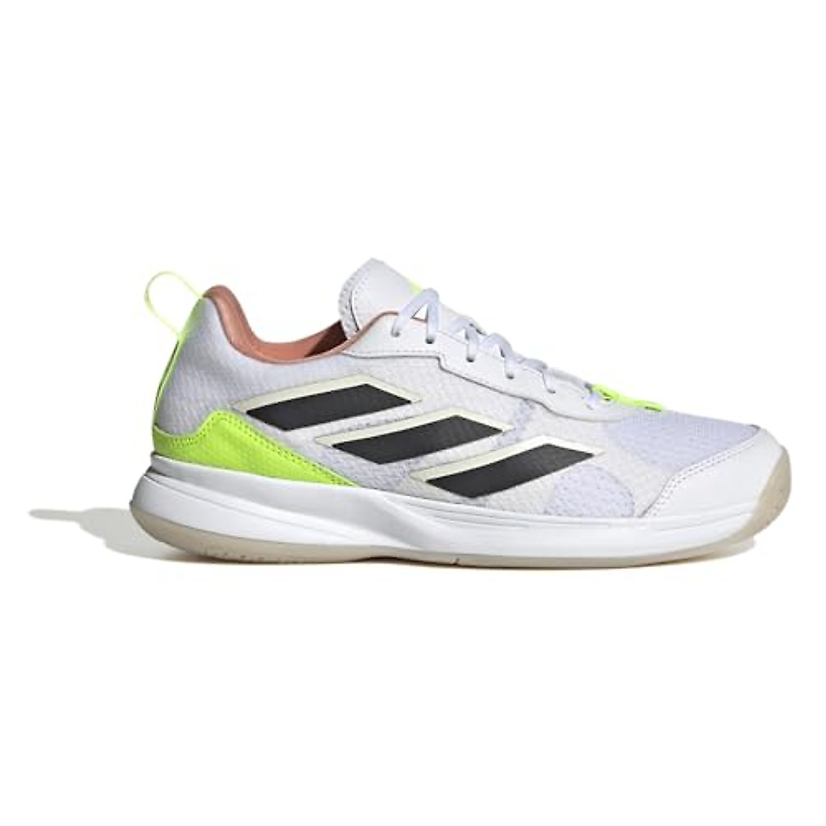 adidas Women's AvaFlash Sneaker, White/Core Black/Lucid Lemon, 7.5