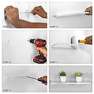 STAUBER Best Floating Shelf (4" x 8", Clear Acrylic, Classic Style, Pack of 3)