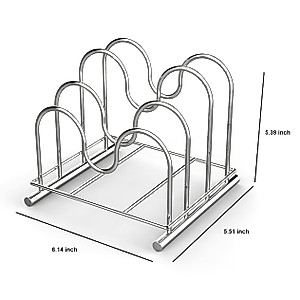 LENITH 304 Stainless Steel Wire Cutting Board Holder, Cutting Board Rack Organizer Kitchen with 3 Sectional