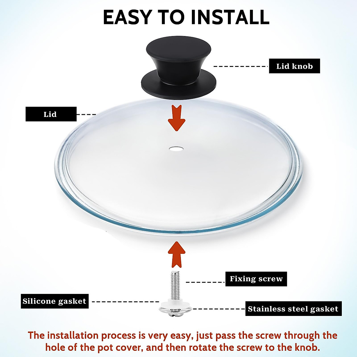 Molain 2pcs Universal Silicone Pot Lid Replacement Knob, Heat Resistant Pan Lid Holding Handles Black Non-Slip Pan Lid Knob for Slow Cookers Skillets Kitchen Cookware Lids Covers Dishwasher Safe