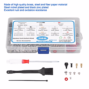 Shanrya ComputerScrewParts, 366 Pcs 10Types ComputerScrewSet for Installation