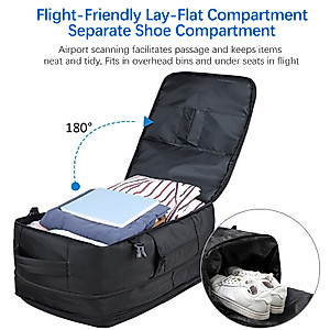 Large Travel Backpack, 50L Backpack, 18 Inch Backpack Carry On Luggage, Convertible Lightweight Expandable Travel Back Pack for Men Carry on, TSA Black Luggage Suitcase Backpack Mens Travel Gifts 17.3