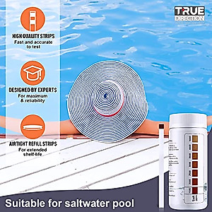 TRUEDIRECTION Salt Water Test Strips for Testing Sodium Chloride Content in Pool and Spa, Saltwater Chlorine Testing kit of 1500-5000 ppm