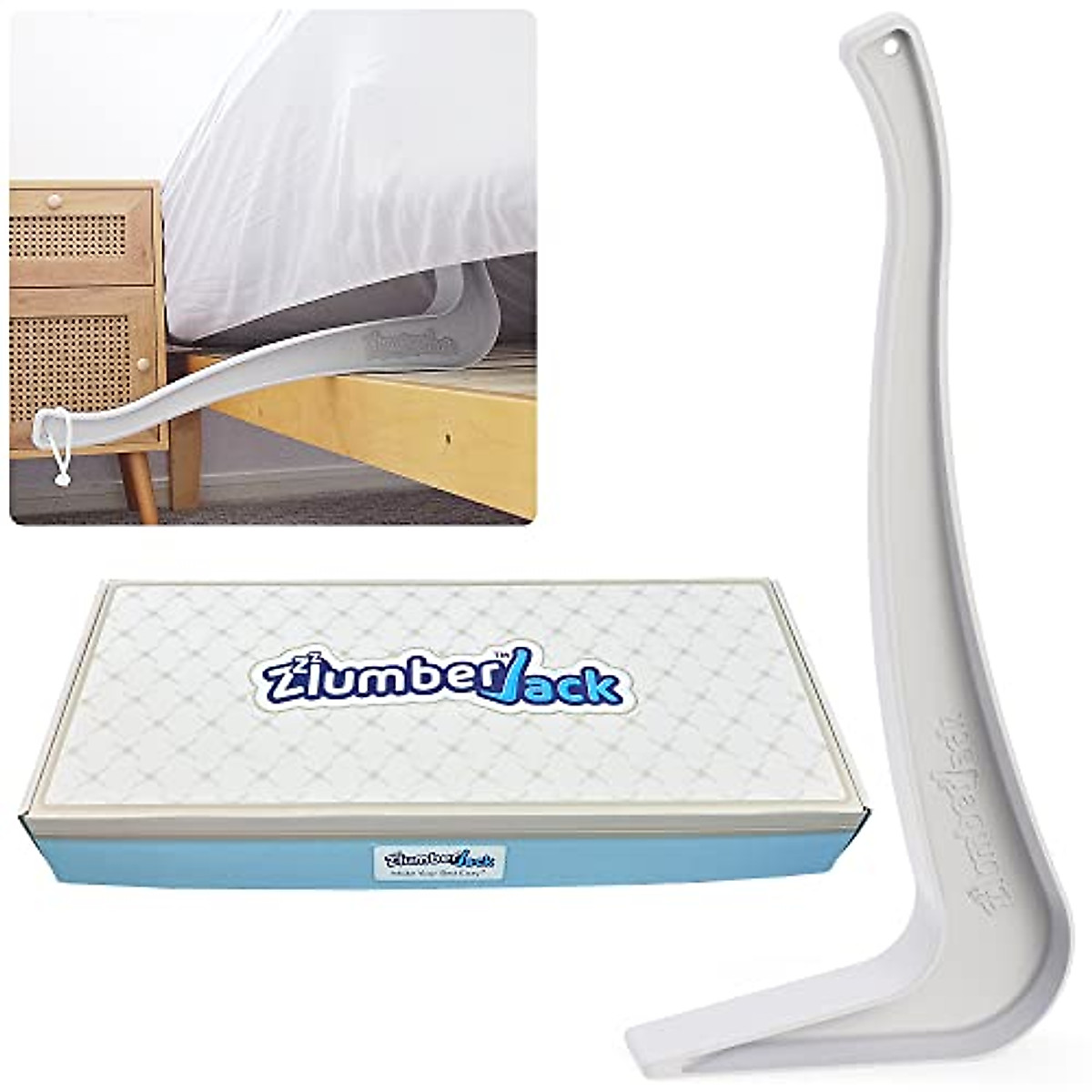 Zlumber Jack - The Ultimate Mattress Lifting Tool - Patented Ergonomic Under Mattress Wedge Elevator for Changing Sheets, Effortless Bed Making (ZlumberJack)