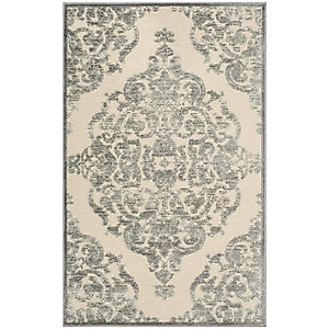 SAFAVIEH Paradise Collection Accent Rug - 2'7" x 4', Stone, Medallion Viscose Design, Ideal for High Traffic Areas in Entryway, Living Room, Bedroom (PAR348-3440)