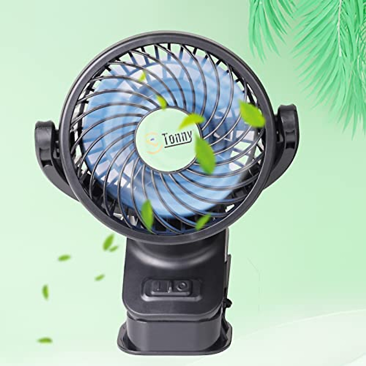 TN TONNY 12V 4" Car Cooling Fan Mini 12 Volt Clip on Fan RV/Truck Vent Fan Flexible with Adjustable Clamp&Cigarette Lighter Plug