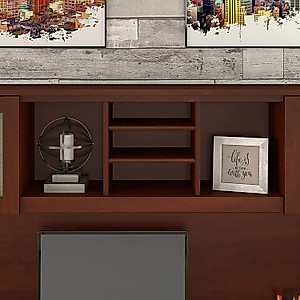 Bush Furniture Somerset 72W Desk Hutch in Hansen Cherry, Attachment with Shelves and Cabinets for Home Office