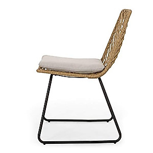Christopher Knight Home Berrien Outdoor Wicker Chairs, Beige + Light Brown + Black