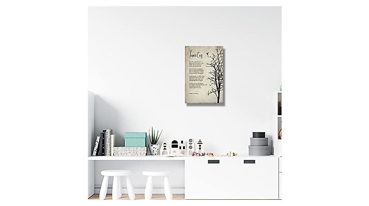 Invictus Poem Wall Art - Motivational Canvas Prints 12x18 Inch