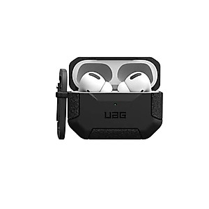 UAG Designed for AirPods Pro Case (2nd Generation 2022) Scout Black - Premium Rugged Hard Shell Full Protective Case Cover with Detachable Keychain Carabiner by URBAN ARMOR GEAR