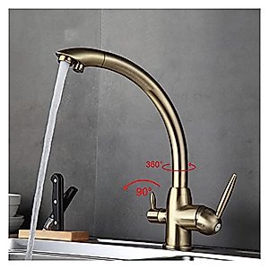RTYUIE Retro Style Kitchen Faucet Countertop Installation Faucet 180 Degree Rotation with Water Purification Function Easy Installation and Smooth Water Flow