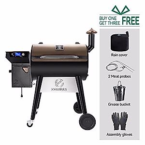 Z GRILLS Wood Pellet Grill Smoker with PID Controller, 700 Cooking Area, Meat Probes, Rain Cover for Outdoor BBQ, 7002C