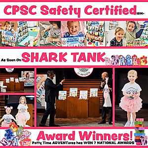 Potty Time Adventures Potty Training Chart by Lil ADVENTS - My Little Pony with 14 Wood Block Toy Prizes - Potty Training Advent Game - Wooden Block Toys, Reward Chart, Activity Board & Stickers