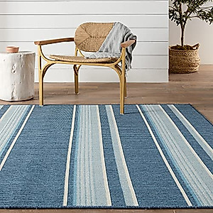 Jaipur Living Vibe Devato 2'6"X8' Area Rug, Coastal Blue for Outdoor Spaces