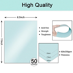 50 Sheets Blue Shimmer Cardstock 8.5" x 11" Metallic Paper,250GSM/92 lb Shiny Blue Paper,Card Stock Printer Paper for Invitations,Card Making,DIY Craft,Weddings,Showers