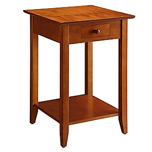 Convenience Concepts American Heritage End Table with Drawer and Shelf, Cherry, 18 in x 18 in x 26 in
