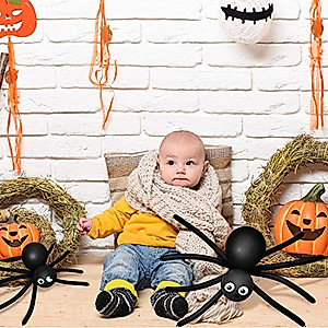 202 Pieces Halloween Balloon Garland Arch kit 13 Inch and 24 Inch Black Orange Purple Latex Balloons, Balloon Tap Strip, Adhesive Dots for Halloween Party Decorations Supplies