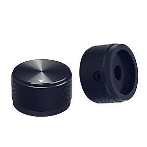 mxuteuk 4pcs Black Guitar Knobs Aluminum Alloy Potentiometer Control knurled Knob Volume Audio Electric Guitar Bass Screw Type 25 x 15.5mm (d*h) KNOB-03-25BK