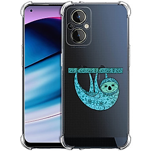 Glisten - OnePlus Nord N20 Case, OnePlus N20 5G Case - Teal Floral Sloth Design Printed Slim Fit Clear Transparent Soft TPU Shockproof Designer Back Case/Cover for OnePlus Nord N20.