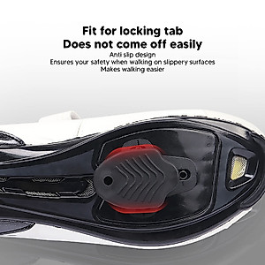 Yuecoom Cycling Cleats Cover, Black Rubber Bike Pedal Lock Shoe Protective Sleeve Cleats Protective Covers Set Road Bicycle Pedal Replacement Cover Shoe Cover Cleat for Mountain Bike