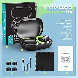 Wireless Earbuds Bluetooth Headphones,Vanzon IPX7 Waterproof Over Ear Earphones for 48Hrs Play Back Sport Earphones,with LED Charging Case&Earhooks Built-in Mic Headset Workout, Green