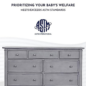 Evolur Santa Fe Double Dresser, Storm Grey