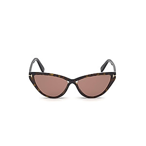 Tom Ford Cateye Sunglasses TF740 Charlie-02 52E Dark Havana 56mm FT0740