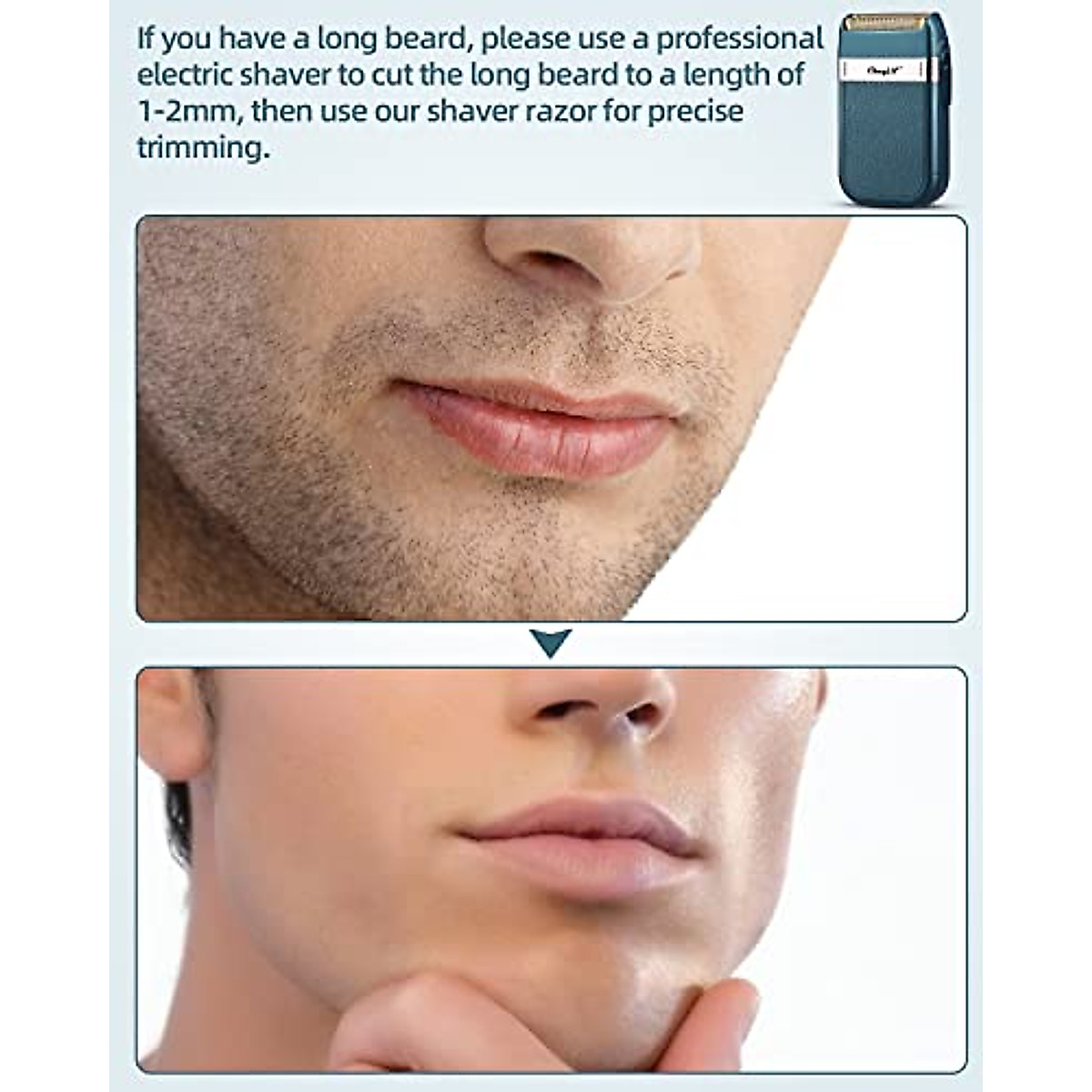 CkeyiN Men's Electric Shavers, Rechargeable Cordless Foil Shaver Razor with Replaceable Foil Head, Multifunction Wet & Dry Use Foil Shaver (Blue)