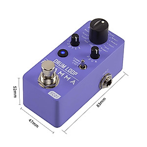 FLAMMA FC01 Looper Pedal Drum Machine 2 in 1 Drum Looper Guitar Pedals, 20 Minutes Loop Time with 16 Drum Grooves, Tap Tempo, 44.1kHz/16Bit Mini Guitar Effects Pedal with 3 Mode