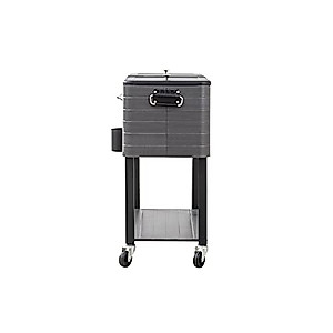 Sunjoy A601000800 80QT Gray Wood Grain Finish Cooler