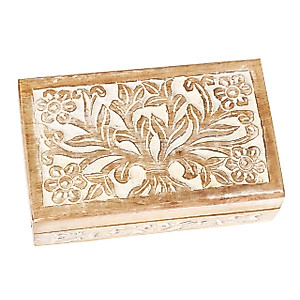 ARTISENIA Father's Day Gifts Wooden Whitewash Tree of Life Decorative Jewelry Trinket Box Storage Organizer Deck with Inner Velvet Chest Organizer Tarot Card Decks Unique Gift Ideas Girls Women