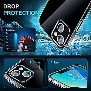 Vakoo for iPhone 13 Case, Anti-Yellow Soft Silicone Shockproof Protective Phone Case - Crystal Clear