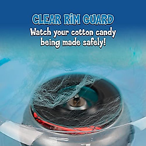 Nostalgia Kool-Aid Countertop Cotton Candy Maker with Lazy Susan Includes 2 Reusable Cones, Sugar Scoop, Extractor Head Works With Any Hard Candies or Flossing Sugar (Blue)