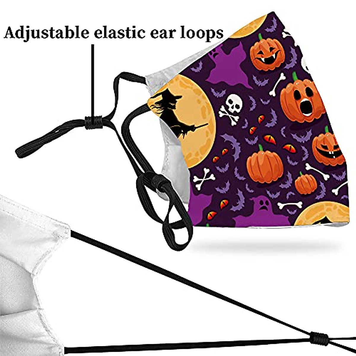 6Pcs Kids Halloween Face Bandanas Breathable Washable Maslks Costume Accessories Gift for Boys Girls