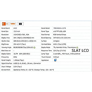 AVIC 15 Inch LCD Panel TMS150XG1-10TB with Full kit of Driver Board